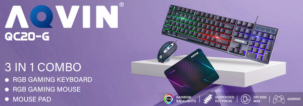 QC20-G RGB Gaming Keyboard and Mouse Combo